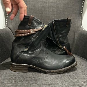 A.S.98 | Shoes | As98 Saint Metal Zip Black Leather Boots | Poshmark